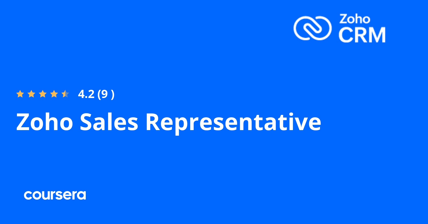 Zoho Sales Representative Professional Certificate | Coursera