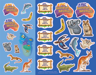 Sticker Sheets (Pack of 10) - Epic Australian Adventure - VBS 2025 ...