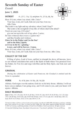 1-Year Lectionary Propers – Quarter 3 Bulletin Insert - Concordia ...