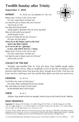 1-Year Lectionary Propers – Quarter 4 Bulletin Insert - Downloadable ...
