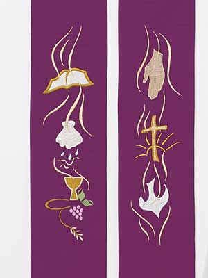 Purple Stole with LSB Symbols - Concordia Publishing House