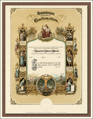 Vintage Confirmation Certificate #2 - Concordia Publishing House