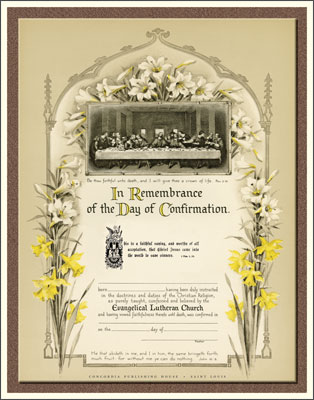 Vintage Confirmation Certificate #3 - Concordia Publishing House