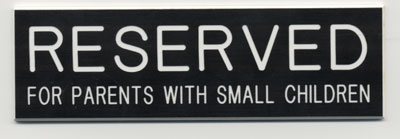 Reserved Sign for Parents with Small Children - Concordia Publishing House