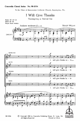 I Will Give Thanks - Concordia Publishing House