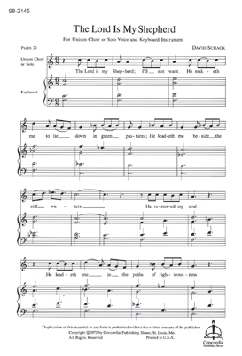 The Lord Is My Shepherd - Concordia Publishing House