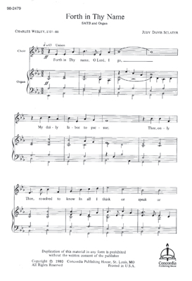 Forth in Thy Name - Concordia Publishing House