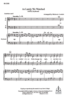 As Lately We Watched - Concordia Publishing House