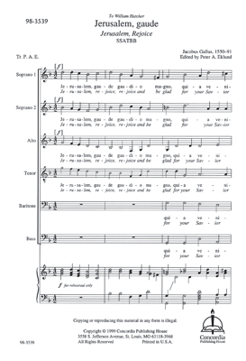 Jerusalem, gaude / Jerusalem, Rejoice - Concordia Publishing House