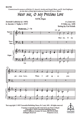Hear Me, O My Precious Love - Concordia Publishing House