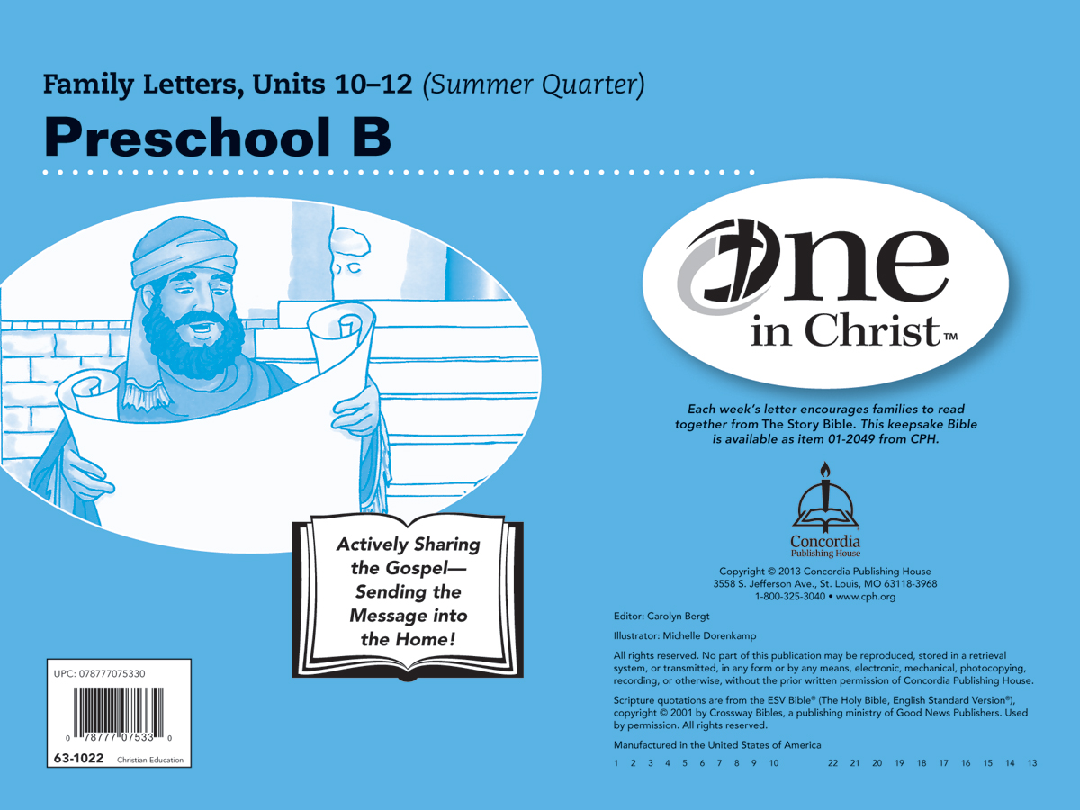 One in Christ - Preschool B Family Letter Packet (Units 10-12 ...