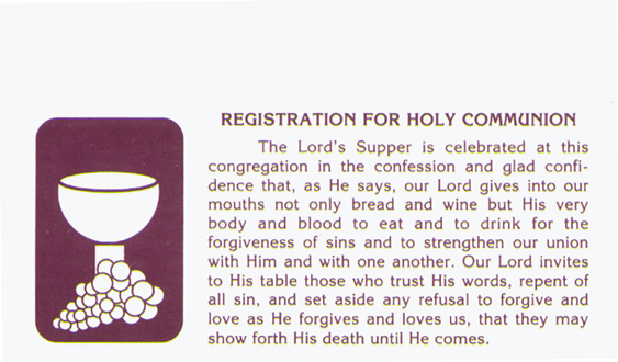 LCMS Communion Registration Cards (Pkg of 500) - Concordia Publishing House