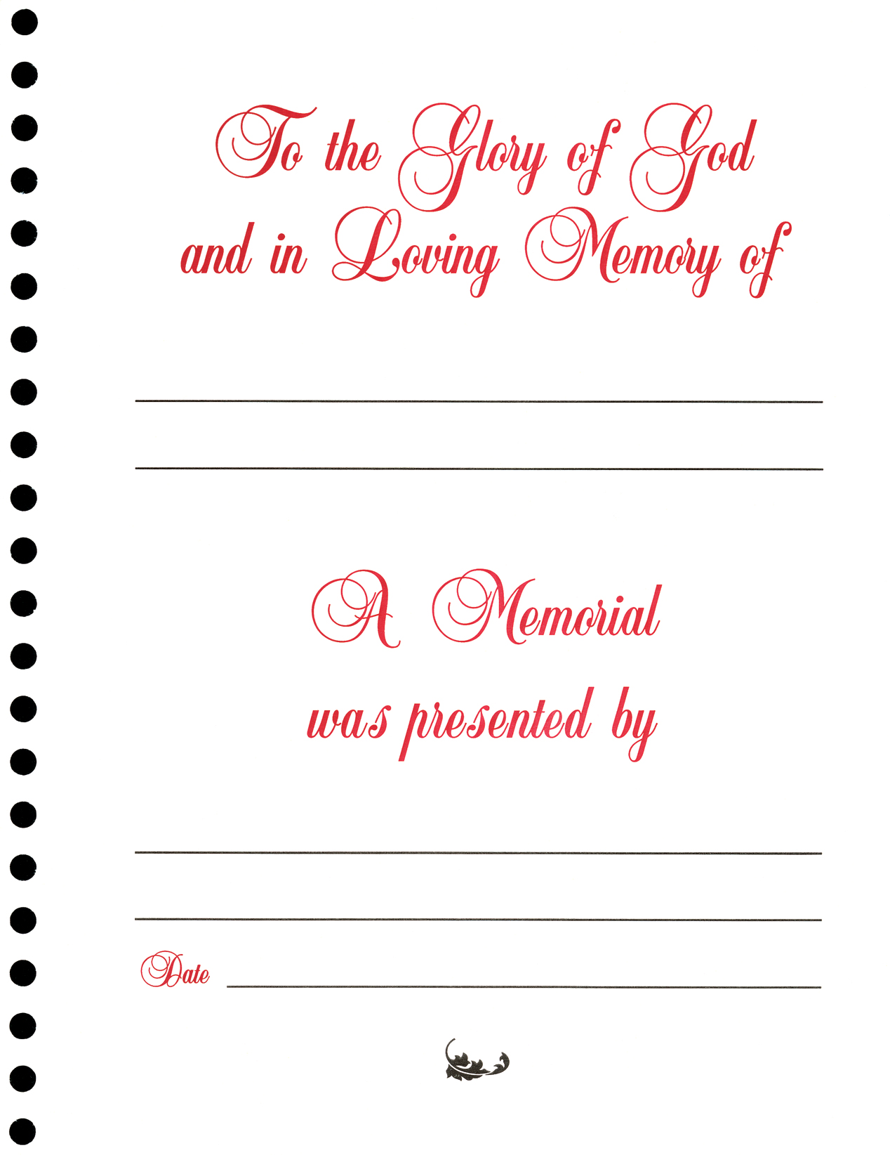 Memorial Book Sheets In Loving Memory - 1 Entry (Pkg of 10) - Concordia ...