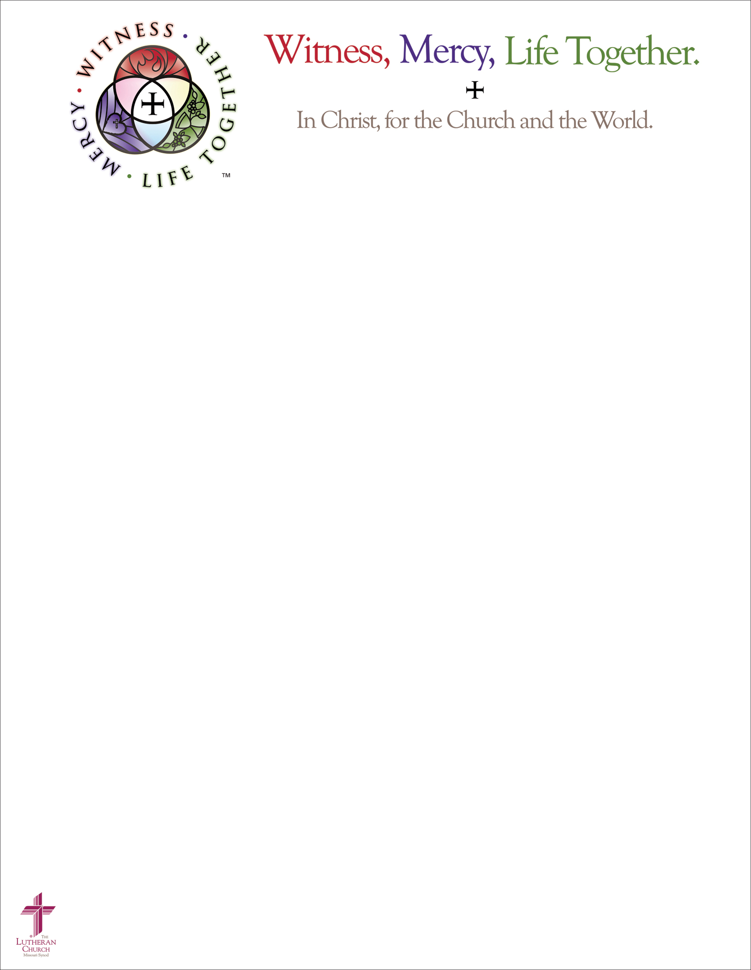 Witness, Mercy, Life Together Letterhead - Concordia Publishing House