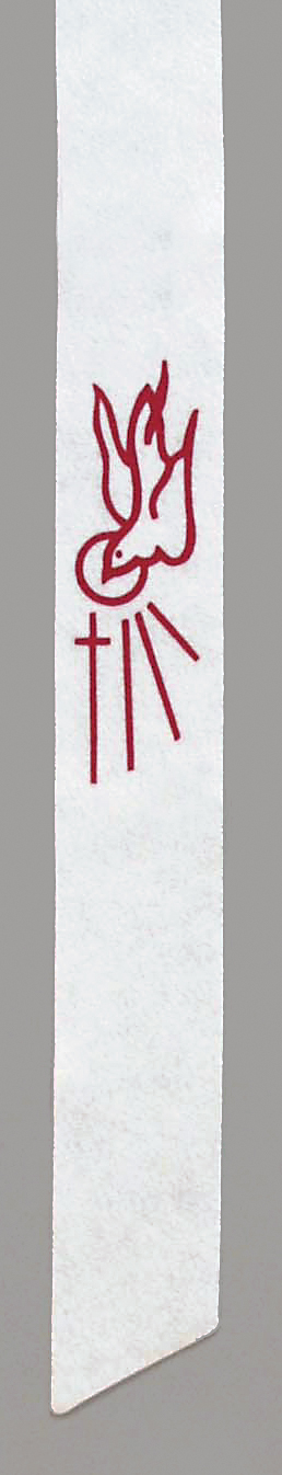 White Confirmation Scarf - Red Dove & Cross - Concordia Publishing House