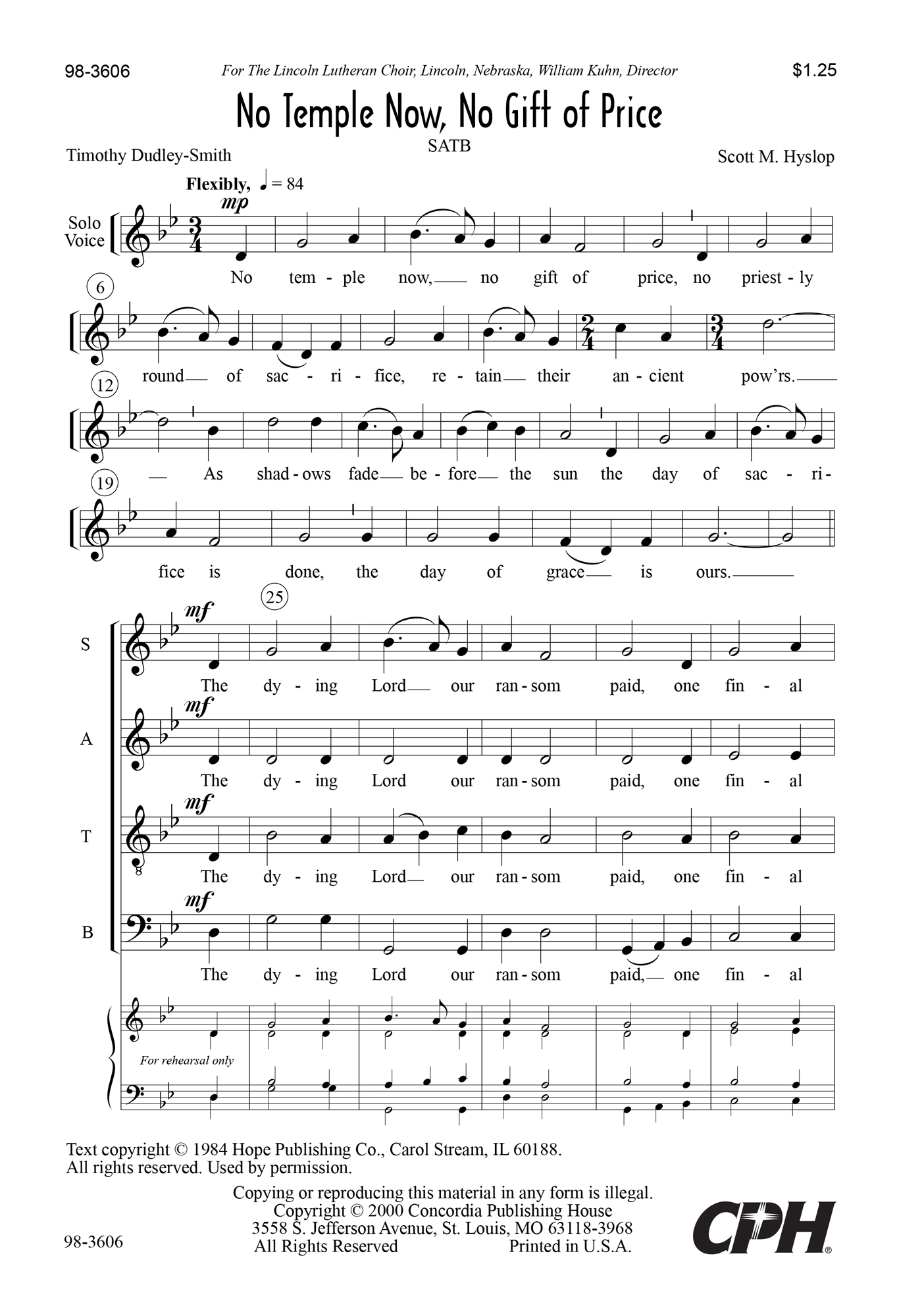 No Temple Now, No Gift of Price - Concordia Publishing House