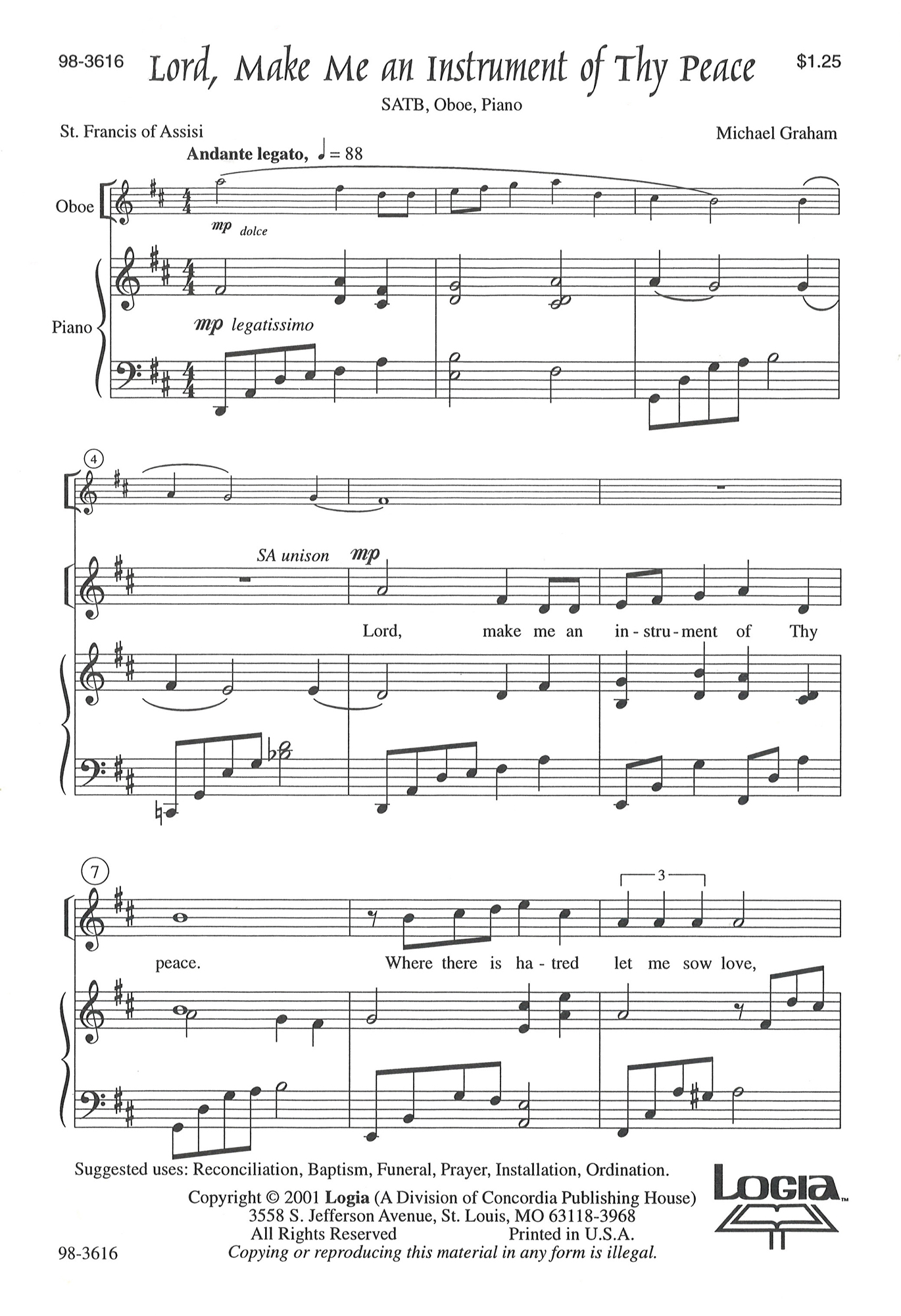 Lord, Make Me an Instrument of Thy Peace - Concordia Publishing House