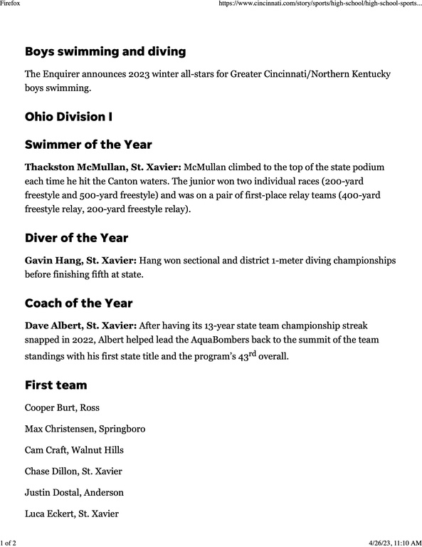 Cooper Burt | Swimcloud