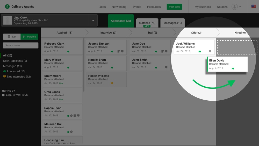 How-to: View Your Talent Pipeline | Culinary Agents