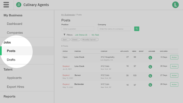 How-to: Manage Jobs | Culinary Agents