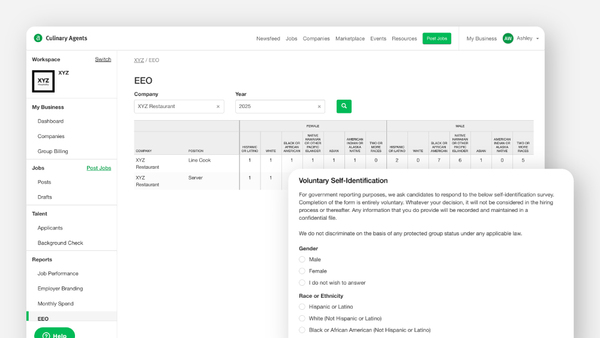 EEO Survey Questions | Culinary Agents
