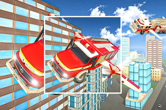 Flying Fire Truck Driving Sim on Culga Games