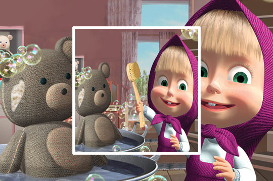 Masha and the Bear Cleaning Game on Culga Games