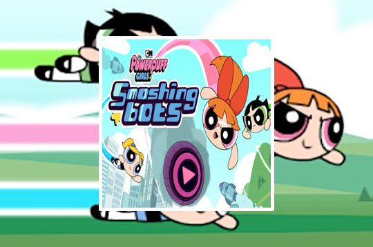 Powerpuff Girls Smashing Bots on Culga Games