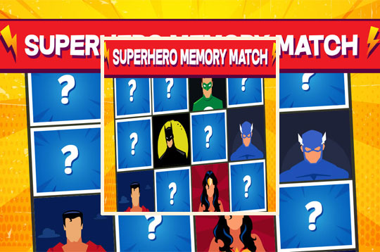 Superhero Memory Match on Culga Games