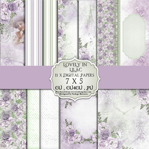 Lovely in Lilac Digital Papers 7x5 - CUP1132775_20051 | Craftsuprint