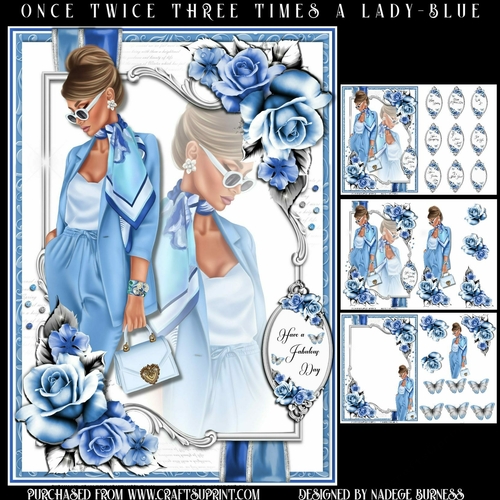 Once Twice Three Times a Lady BLUE - CUP1152002_20051 | Craftsuprint