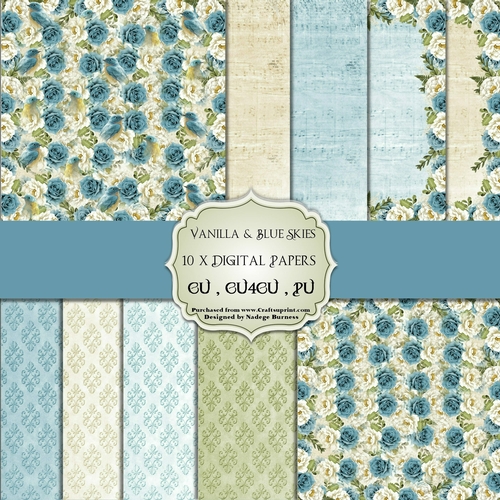 Vanilla & Blue Skies Digital Backgrounds 2 - CUP1172170_20051 ...