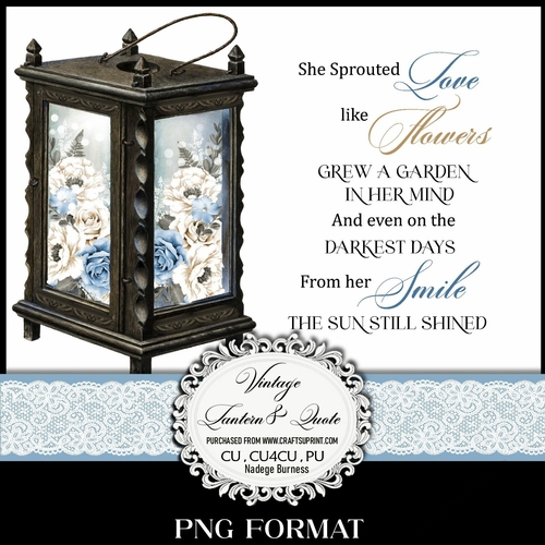 Vintage Lantern & Word art - CUP1178023_20051 | Craftsuprint