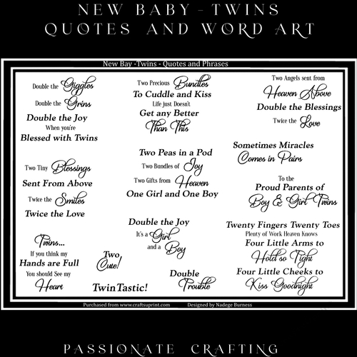 New Baby Twins Quotes and Phrases - CUP1213558_20051 | Craftsuprint