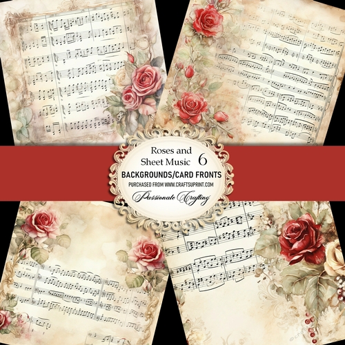 Roses and Sheet Music 6 - CUP1236182_20051 | Craftsuprint