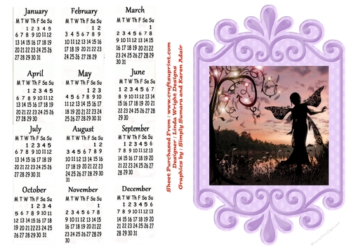 Fantasy Calendar 2010 A4 Size No : 5 - CUP979911_20612 | Craftsuprint