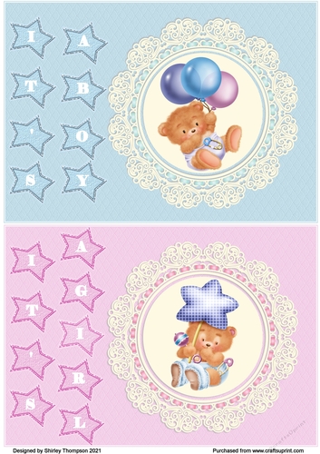 A5 New baby quick card fronts for a girl and a boy. - CUP1102610_20842 ...