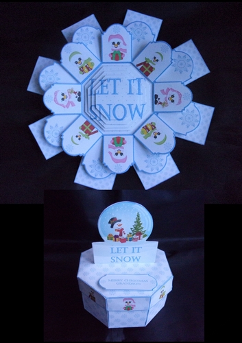 Snowman octagonal exploding box card - CUP1126538_20842 | Craftsuprint
