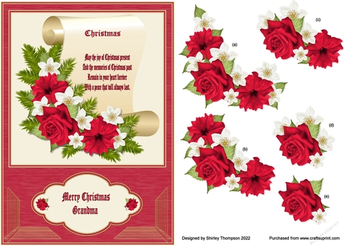 A5 festive scroll card front (Grandma). - CUP1176755_20842 | Craftsuprint