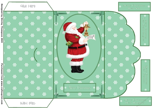 Green Santa money wallet - CUP1250187_20842 | Craftsuprint