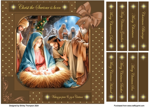 8 x 8 Nativity scene quick card front.6 - CUP1340602_20842 | Craftsuprint