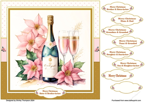 8 x 8 Champagne & pink poinsettia quick card front. - CUP1344106_20842 ...