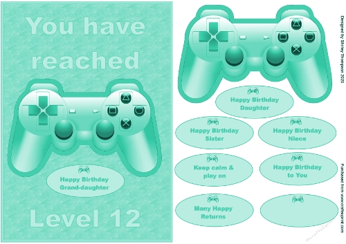 A5 female gamer quick card in green (age 12). - CUP1370514_20842 ...