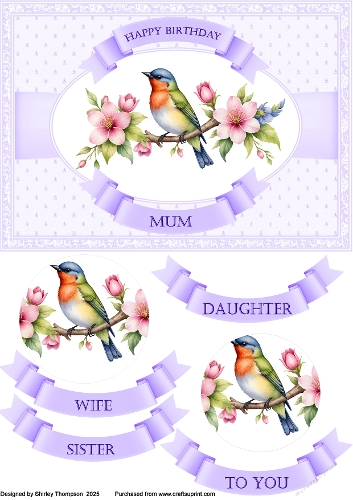 A5 step by step spring bird card front. - CUP1372457_20842 | Craftsuprint