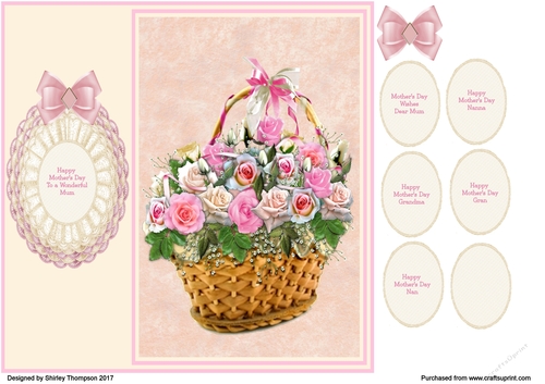 Mothers Day basket of flowers. - CUP769111_20842 | Craftsuprint