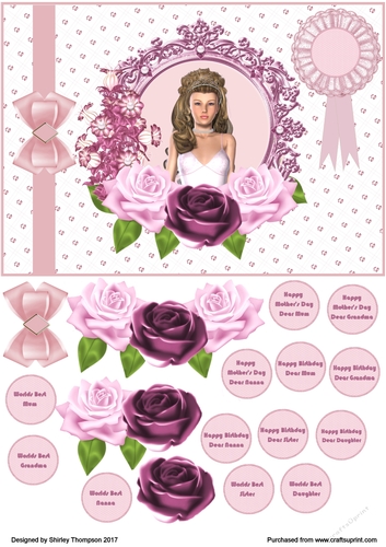 Lady in floral frame step by step card front. - CUP770666_20842 ...