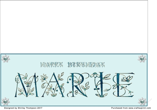 Large DL name card (Marie). - CUP783474_20842 | Craftsuprint