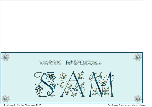 Large DL name card (Sam) - CUP784534_20842 | Craftsuprint