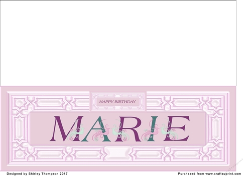 Pink DL name card (Marie) - CUP786599_20842 | Craftsuprint