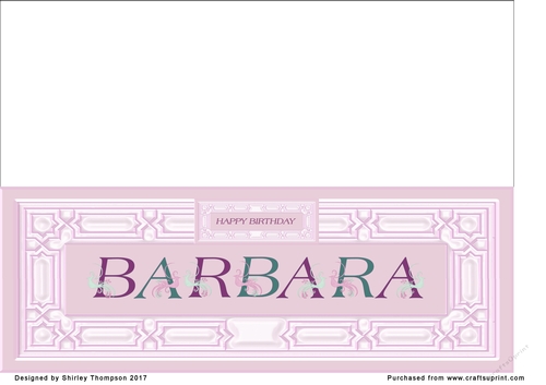 Pink DL name card (Barbara) - CUP786603_20842 | Craftsuprint